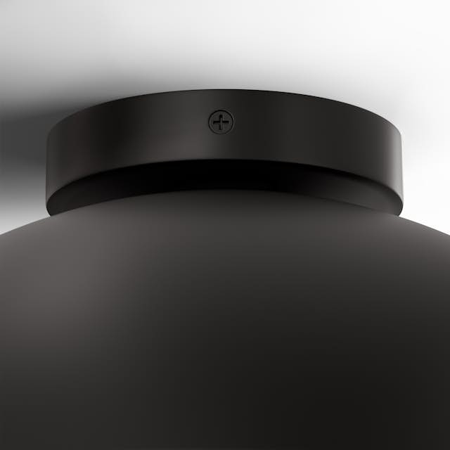 Gemma Black Metal Flushmount Semi Circle Arch Ceiling Light | Article