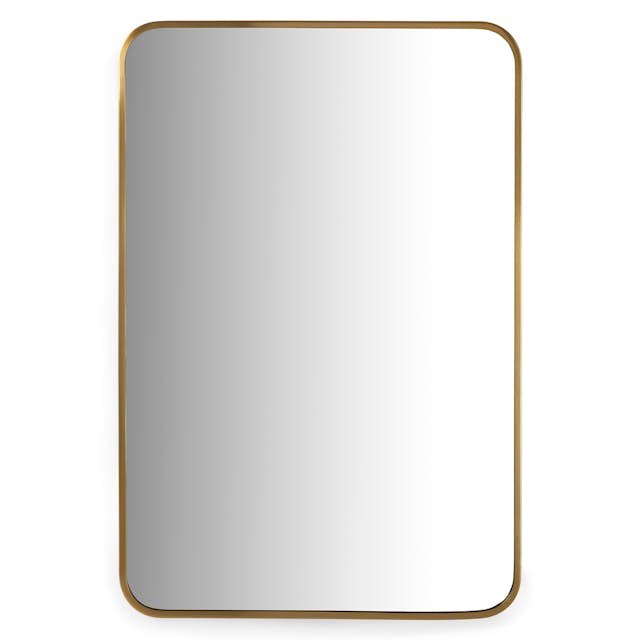 Rectangular 24" x 36" Brass Metal Wall Mirror | Mansfield Collection ...