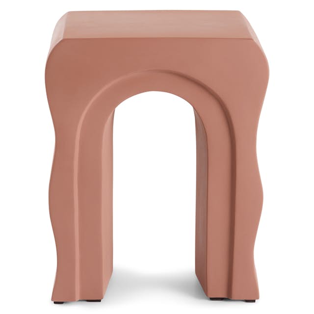 Bixby Ochre Brown Arched Concrete Outdoor Side Table | Article