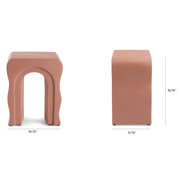 Bixby Ochre Brown Arched Concrete Outdoor Side Table | Article