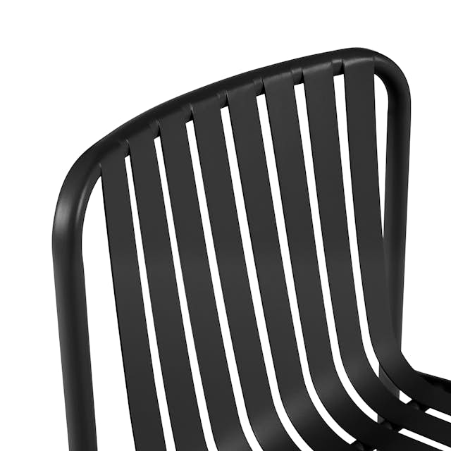 Sarek Black Outdoor Stackable Metal Dining Chair | Article