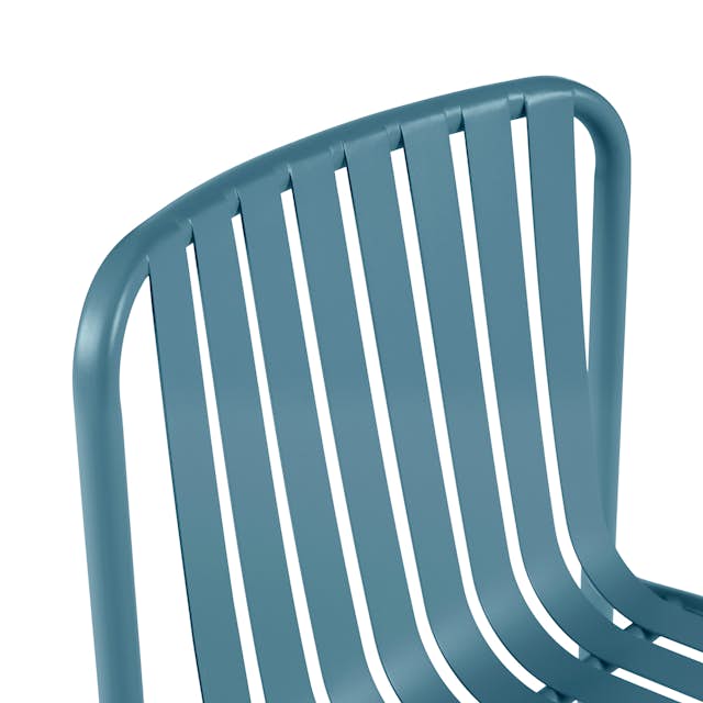 Sarek Peacock Blue Outdoor Stackable Metal Dining Chair | Article