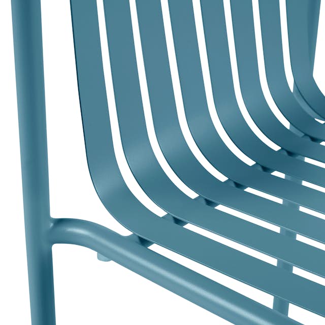 Sarek Peacock Blue Outdoor Stackable Metal Dining Chair | Article