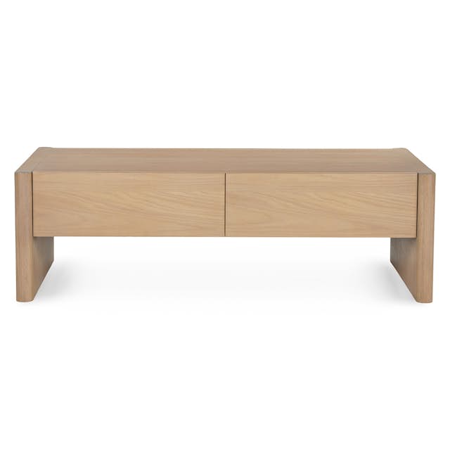 Torme White Oak 2-Drawer Storage Coffee Table | Article