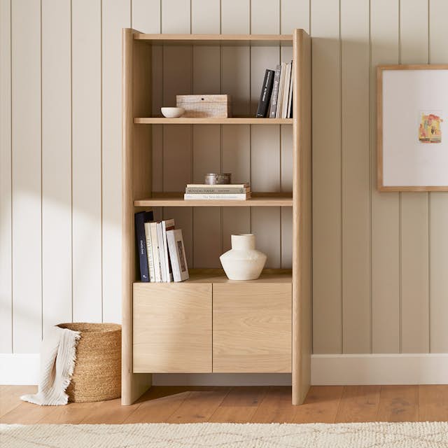Torme White Oak Tall Bookcase | Article