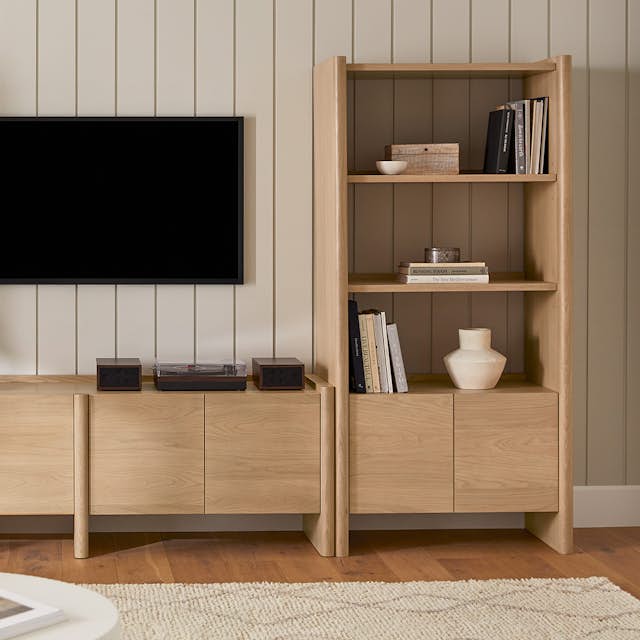 Torme White Oak Tall Bookcase | Article