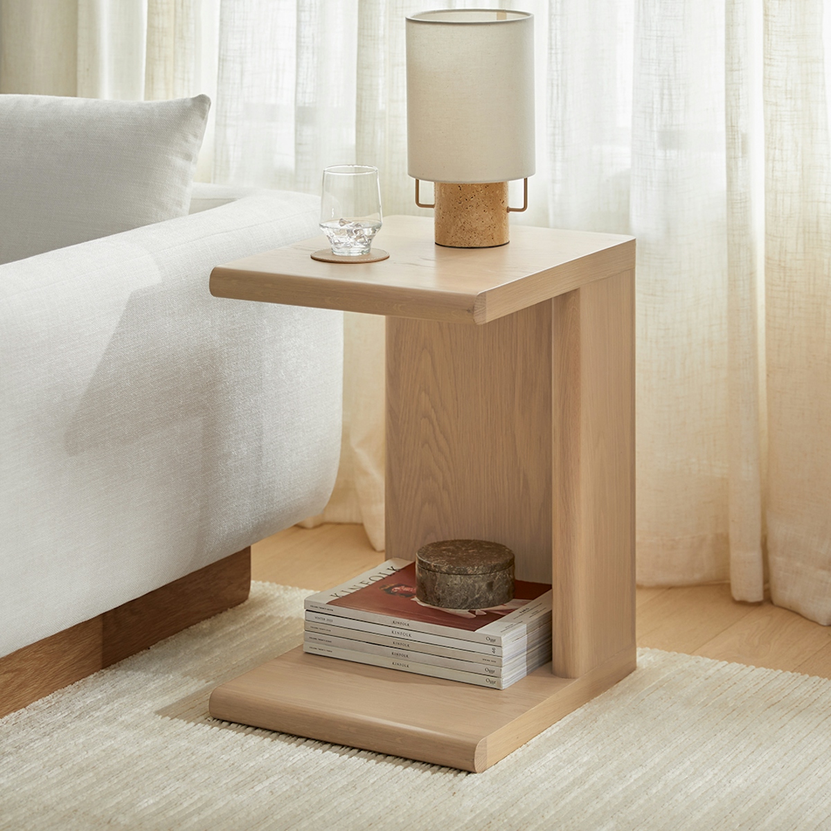 Torme White Oak Scandinavian C Side Table | Article