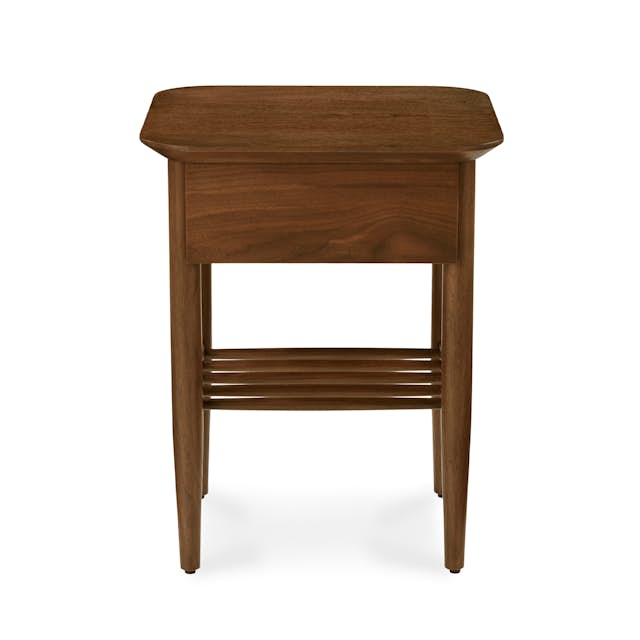 Lenia Walnut Wood Storage Side Table | Article
