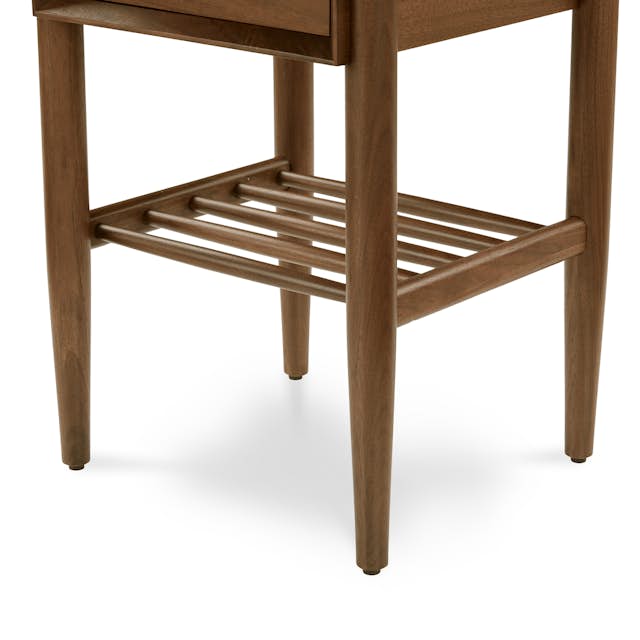 Lenia Walnut Wood Storage Side Table | Article
