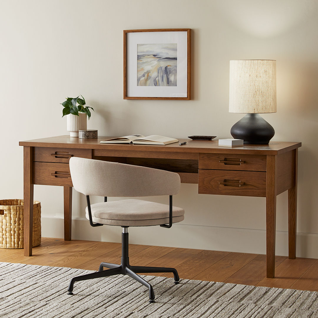 Modern walnut desk with drawers store
