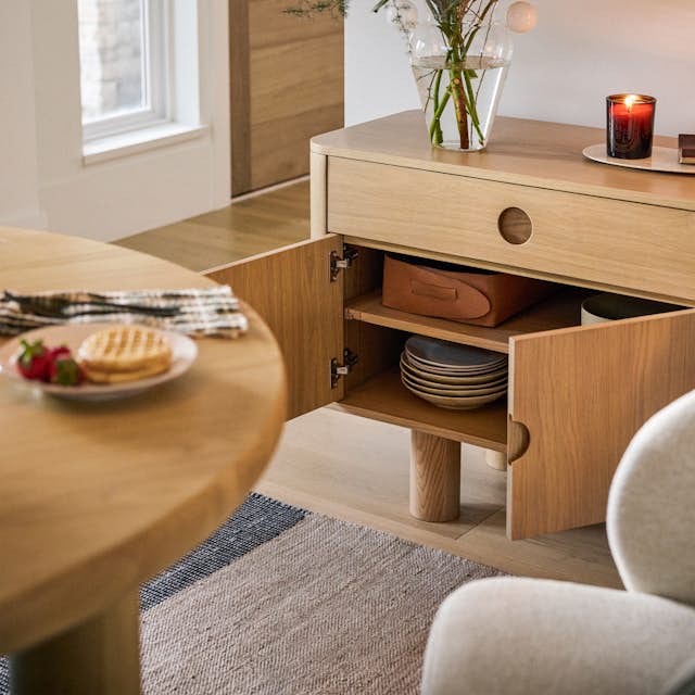 Adel White Oak Scandinavian Sideboard, FKA Muhly | Article