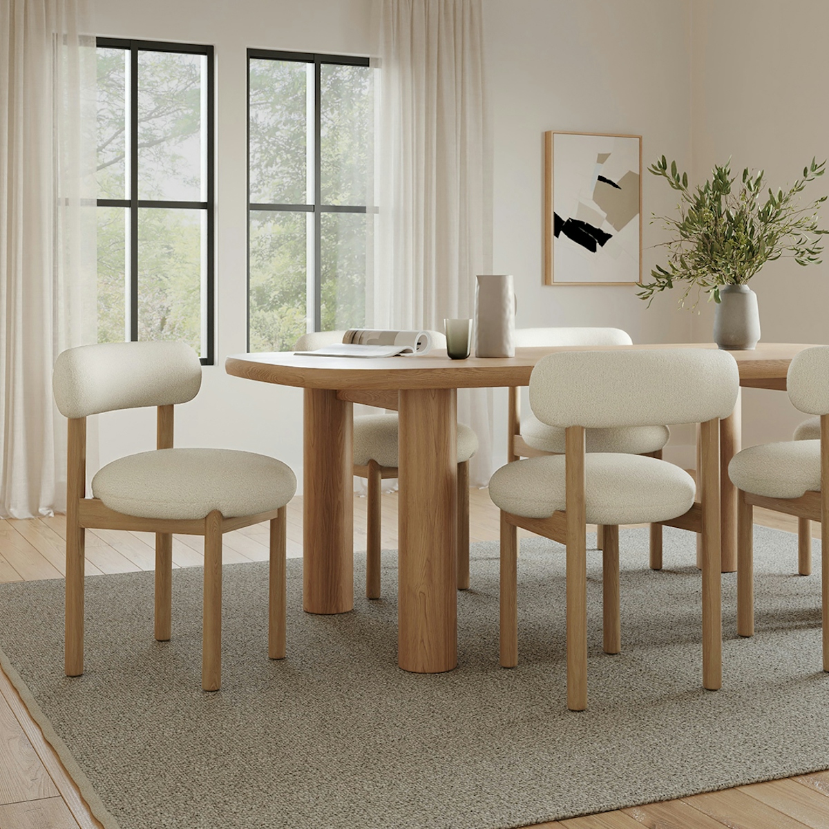 Adel White Oak Scandinavian Dining Table for 6, FKA Muhly | Article