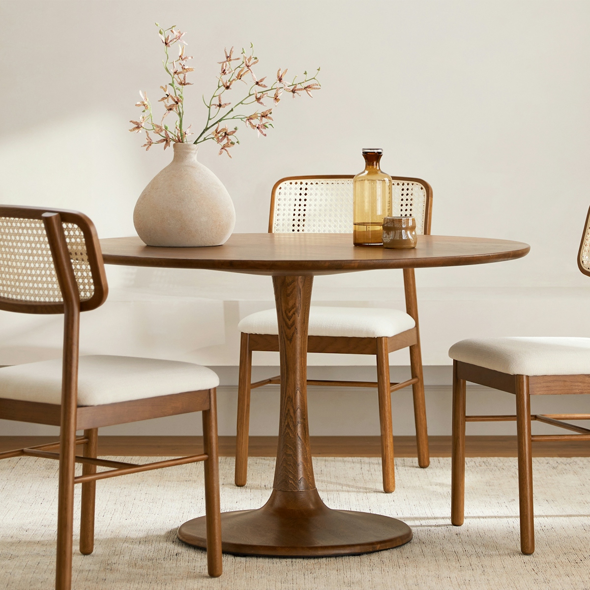 Hendrick Smoked Oak Solid Wood 2-4 Person Tulip Table | Article
