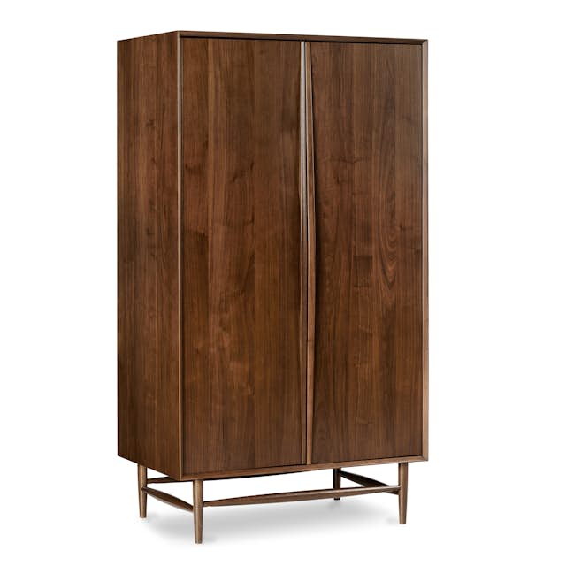Lenia Walnut Wood Armoire Wardrobe | Article