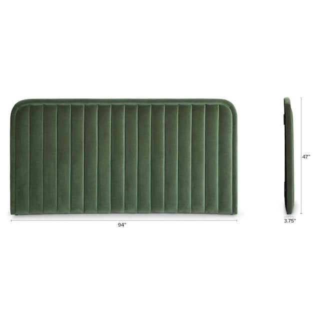 Rolph Plush Pacific Green King Tufted Channel Headboard | Article