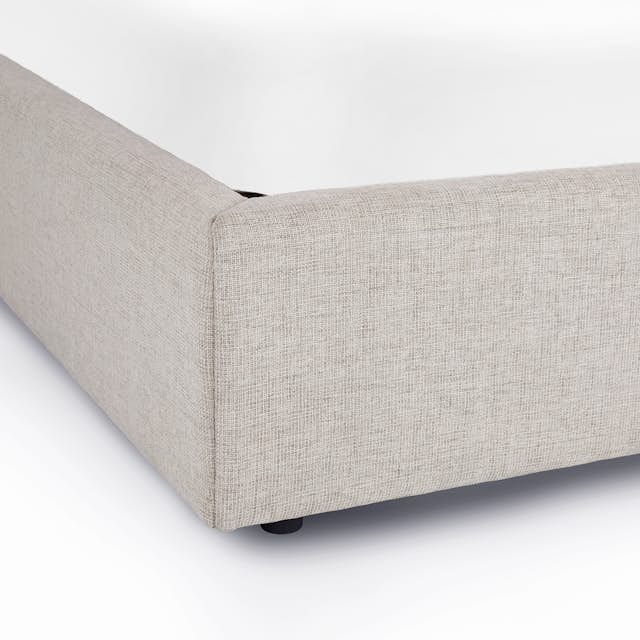 Sven Birch Ivory Upholstered Queen Size Bed with Pop-up Storage ...
