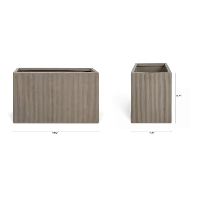 Reya Concrete Gray Rectangular Outdoor Planter | Article