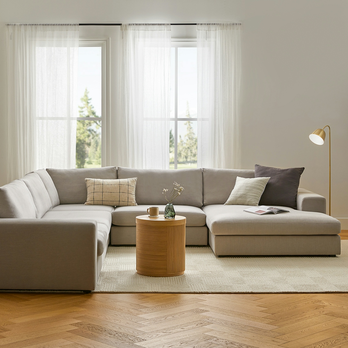 Beta Welsh Gray Right Modular Conversational Sectional | Article