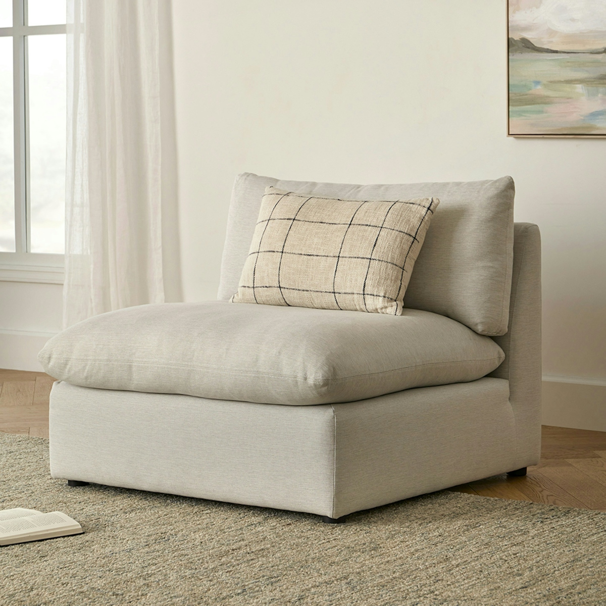 Leigh Leigh Silver Ivory Armless Chair Module | Article