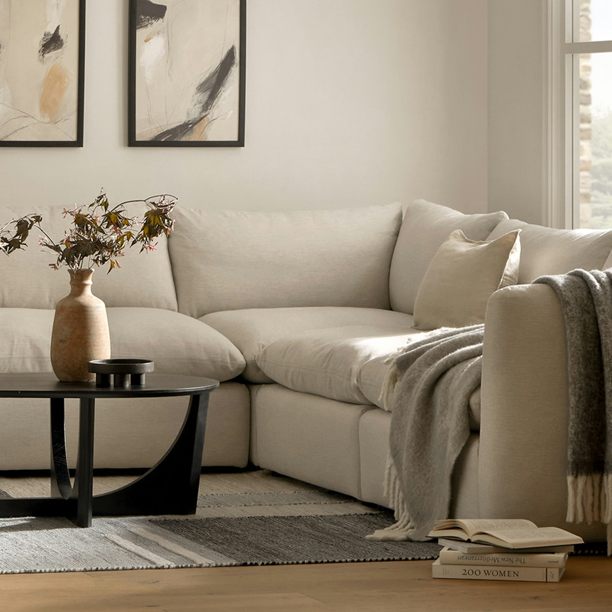 Leigh Silver Ivory Corner Module | Article