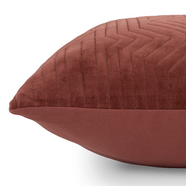 Grilo Ruby Red Patterned Cotton Velvet Throw Pillow | Article