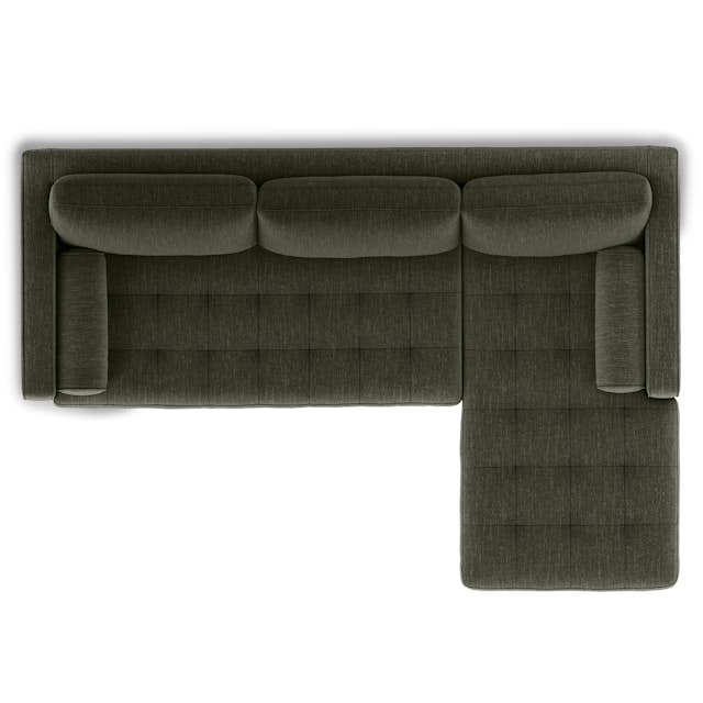 Sven Fir Green Tufted Right Chaise Sectional Sofa | Article