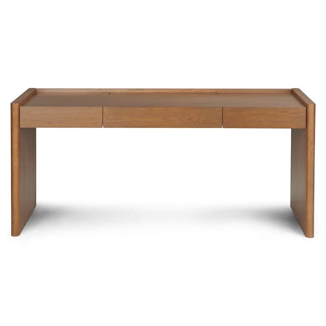 Torme Smoked Oak Scandinavian Storage Computer Desk | Article