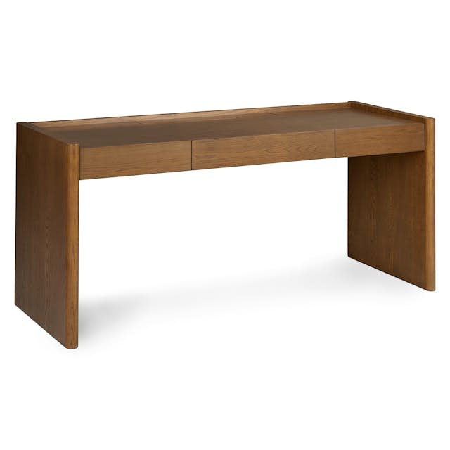 Torme Smoked Oak Scandinavian Storage Computer Desk | Article