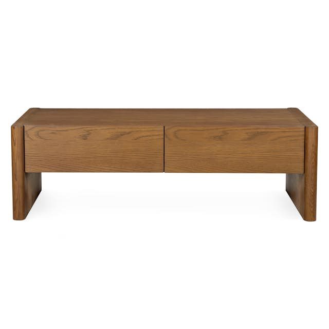 Torme Smoked Oak 2-Drawer Storage Coffee Table | Article