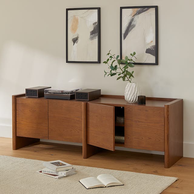 Torme Smoked Oak Scandinavian 72" Media Unit | Article