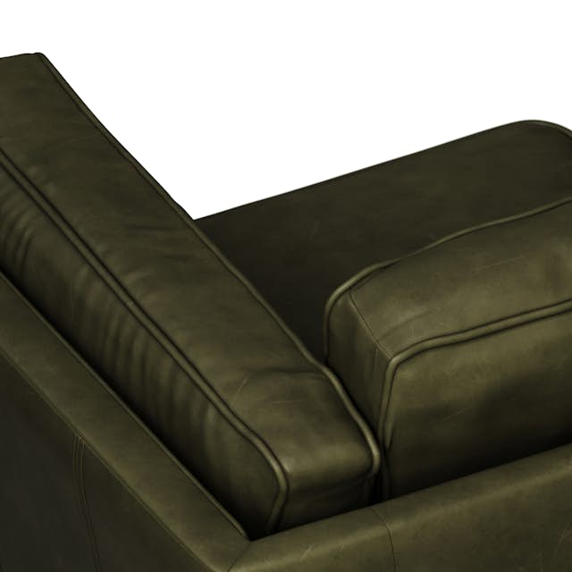 Charme Green Timber Leather Honey Oak Corner Sectional | Article