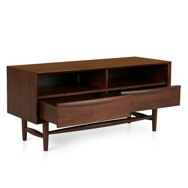 Lenia 42" Walnut Wood Media Unit w/ Storage | Article