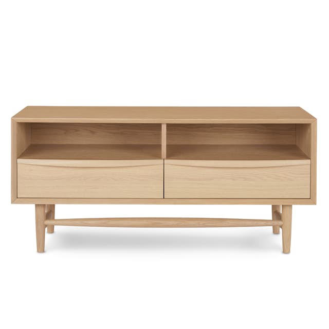 Lenia 42" White Oak Wood Media Unit w/ Storage | Article