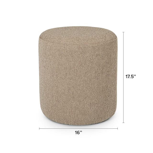 Cilo Sandstone Wool Bouclé Ottoman | Article