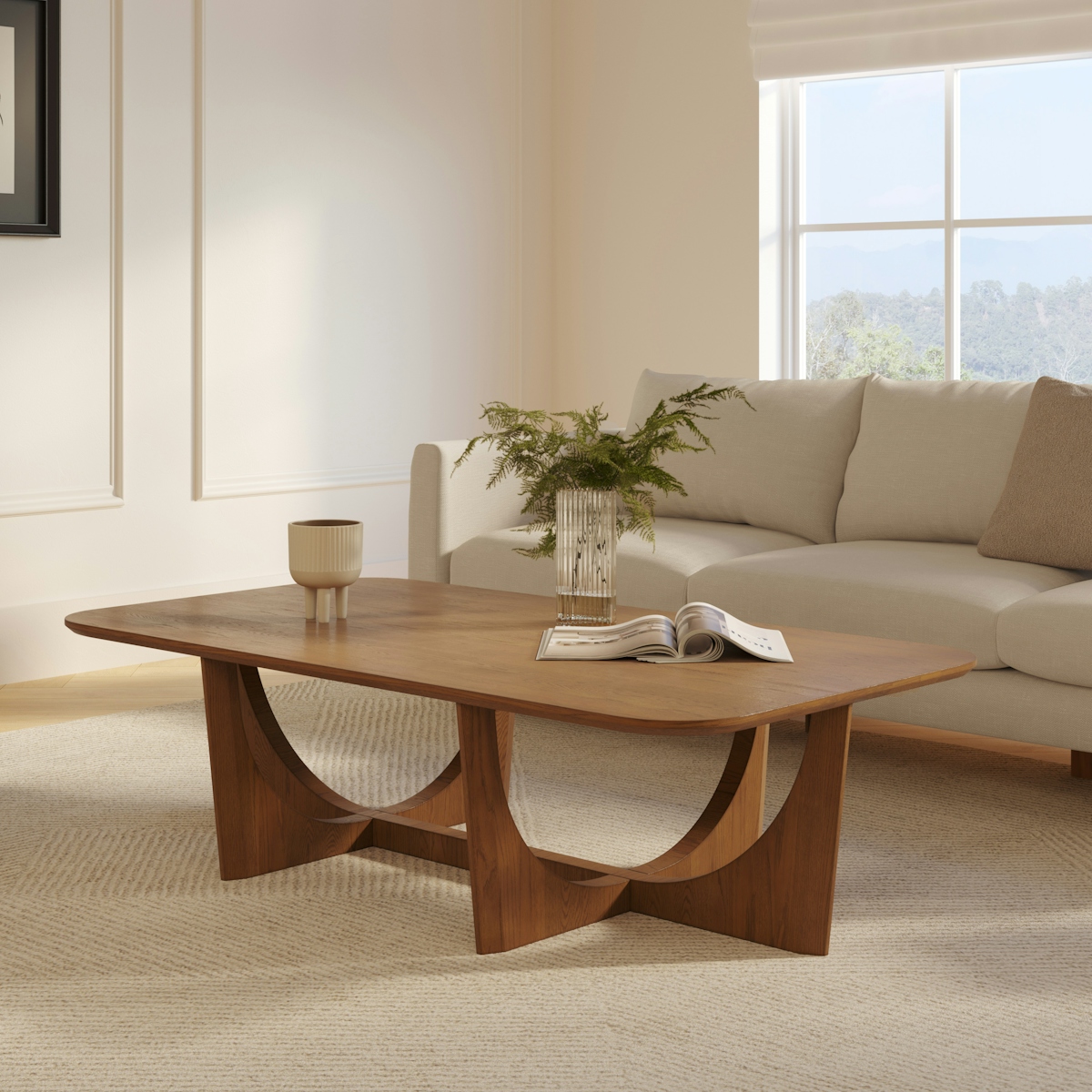 Tovi Smoked Oak Wood Rectangular Coffee Table | Article Mid-Century Design
