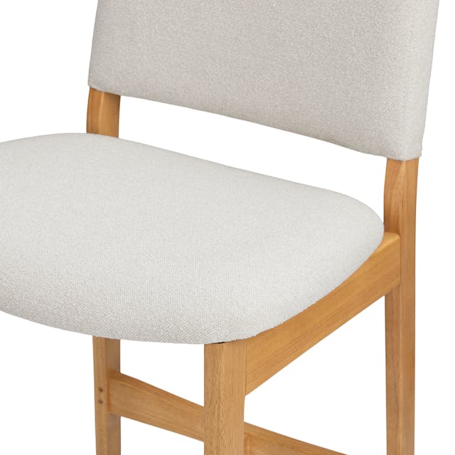 Set of 2 Nosh Ratine Ivory Fabric & Oak Counter Stools | Article