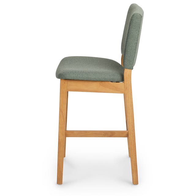 Set of 2 Nosh Rating Green Fabric & Walnut Counter Stools | Article