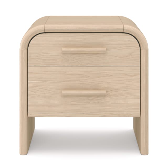 Faydra Natural Ash 2-Drawer Wood Nightstand, Soft Close Drawers | Article
