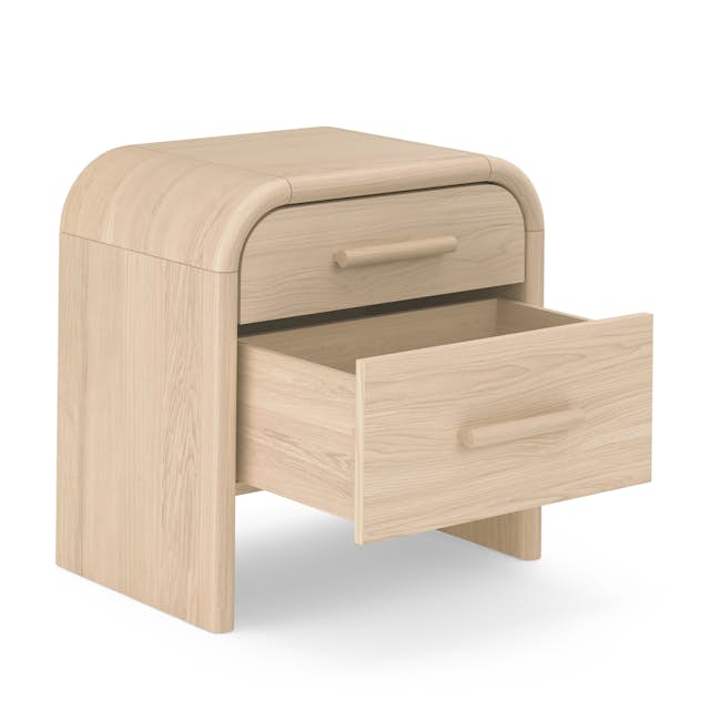 Faydra Natural Ash 2-Drawer Wood Nightstand, Soft Close Drawers | Article