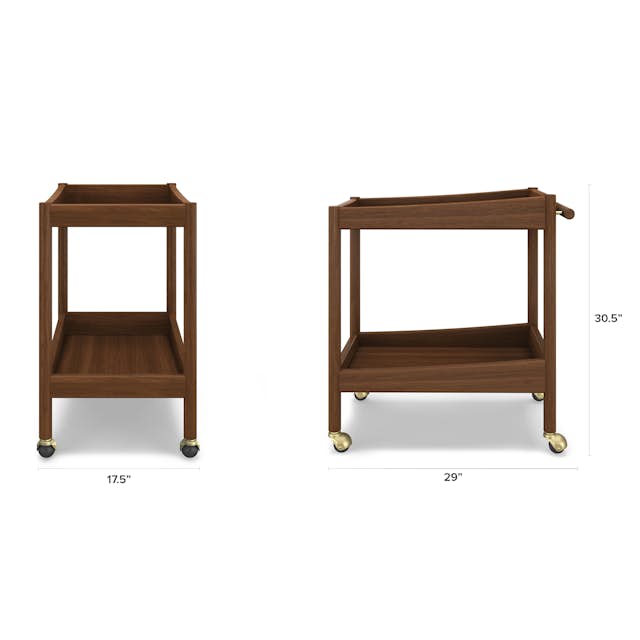 Cotu American Black Walnut Shaker Design Bar Cart | Article