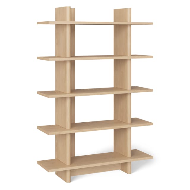 Torme White Oak Tall Open Bookcase | Article