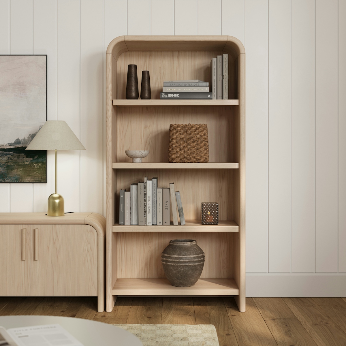 Faydra Natural Ash Light Wood Open Bookcase | Article
