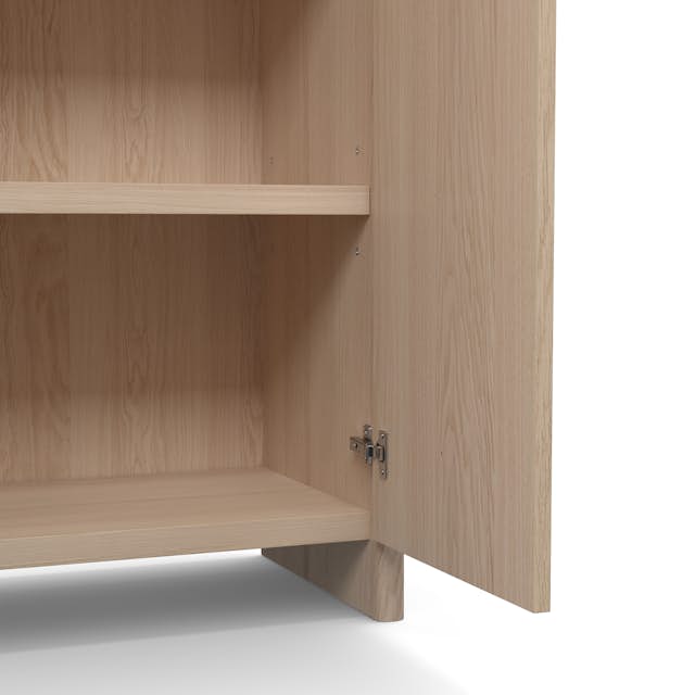 Faydra Natural Ash Wood Enclosed Bookcase Storage Cabinet | Article ...