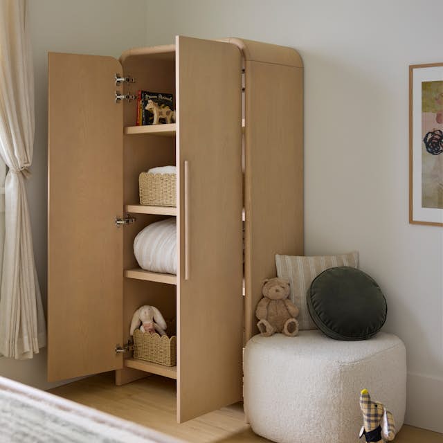 Faydra Natural Ash Wood Enclosed Bookcase Storage Cabinet | Article ...