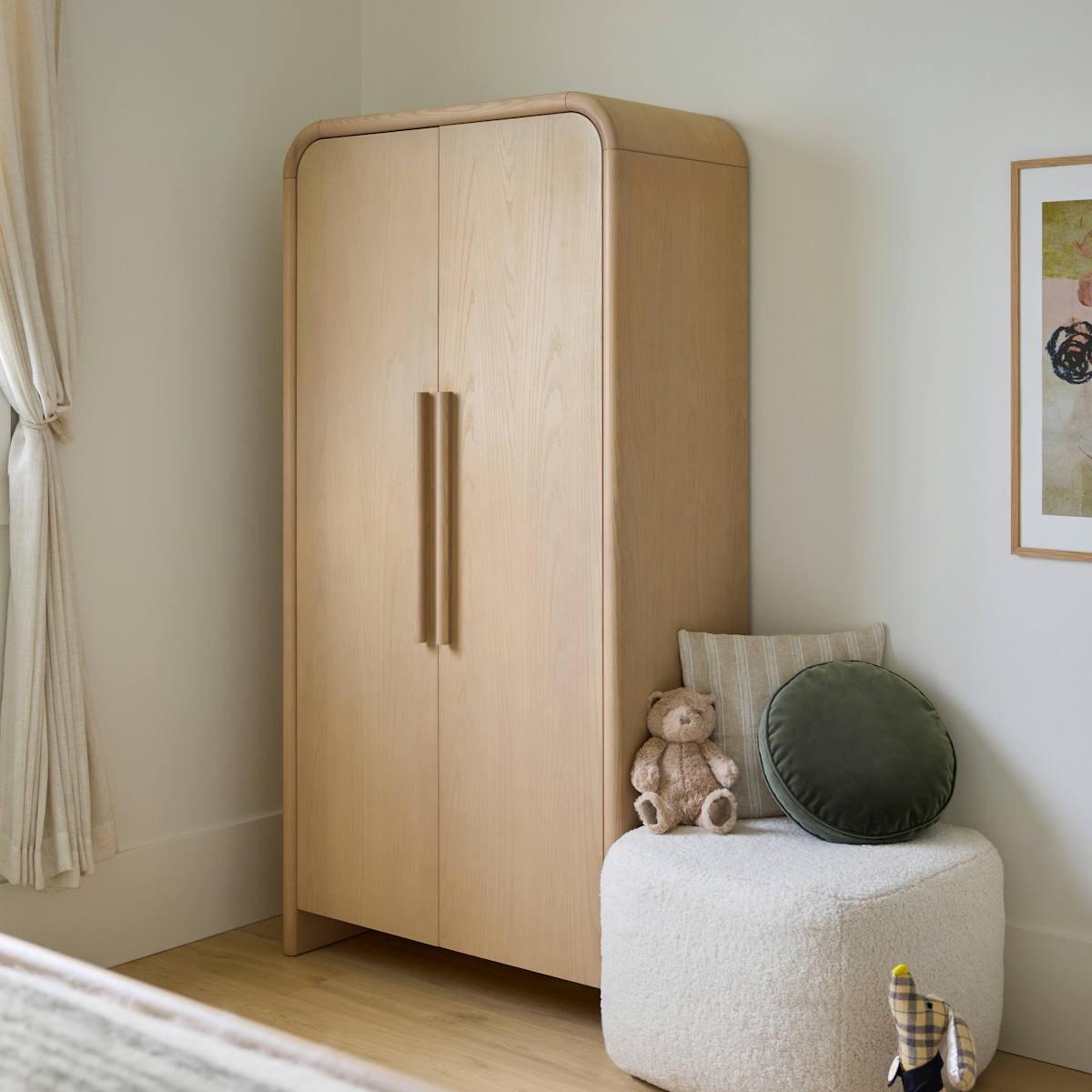 Faydra Natural Ash Wood Enclosed Bookcase Storage Cabinet | Article ...