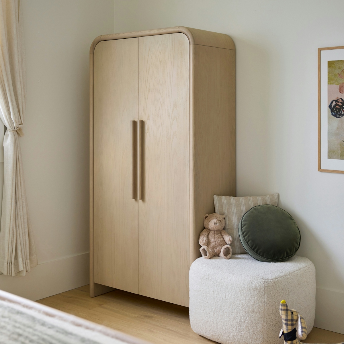 Faydra Natural Ash Wood Enclosed Bookcase Storage Cabinet | Article ...