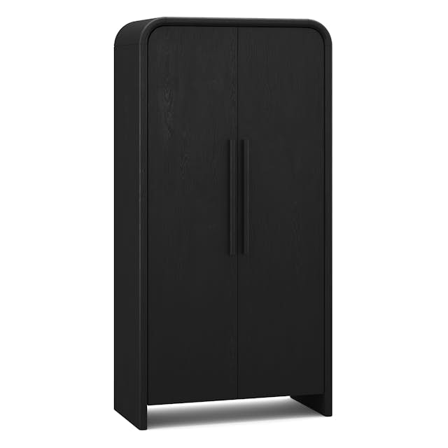 Faydra Black Wood Enclosed Bookcase Storage Cabinet | Article Coastal ...