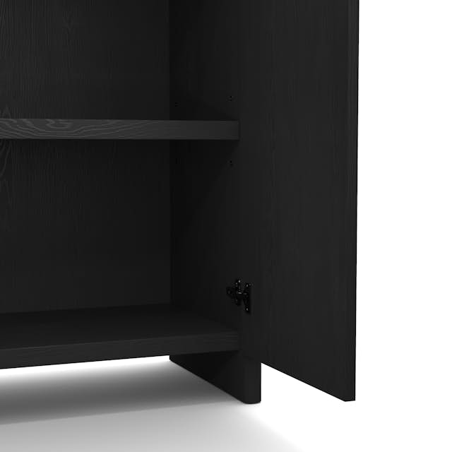 Faydra Black Wood Enclosed Bookcase Storage Cabinet | Article Coastal ...