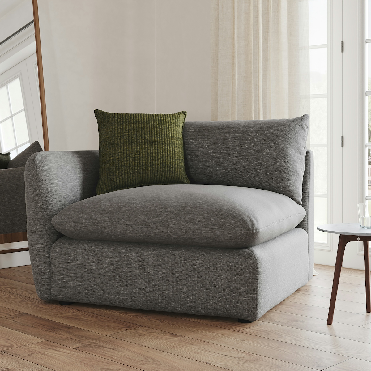 Leigh Silver Gray Left Arm Chair Module | Article