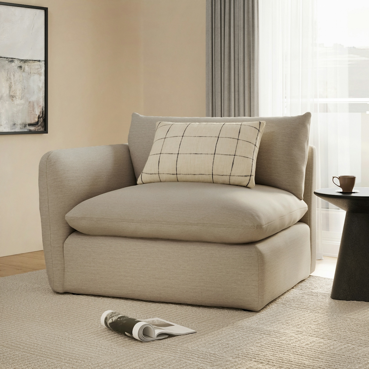 Leigh Silver Taupe Left Arm Chair Module | Article